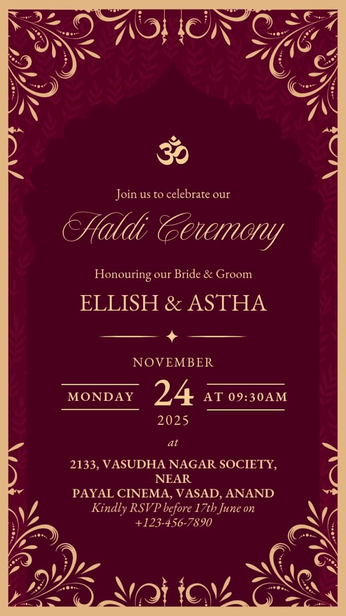 Créer une animation vidéo d'invitation de mariage de luxe